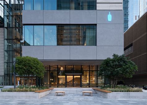 Traditional Chinese Roof Tiles Decorate Blue Bottle Coffee Shop In Shanghai