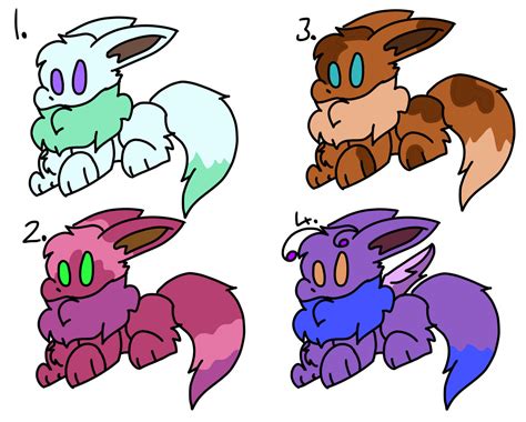 Eevee Adopts 0 4 By Flurryc On Deviantart