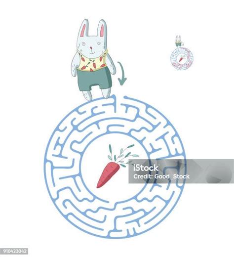 토끼와 당근의 아 이들의 미로 아이 들을 위한 퍼즐 게임 미로 그림 벡터 그림책에 대한 스톡 벡터 아트 및 기타 이미지 그림책 생활 방식 2 3 살 Istock