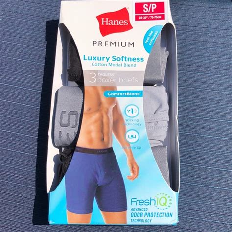 Hanes Underwear And Socks Hanes Mens Tagless Boxer Briefs 3pk Sz S