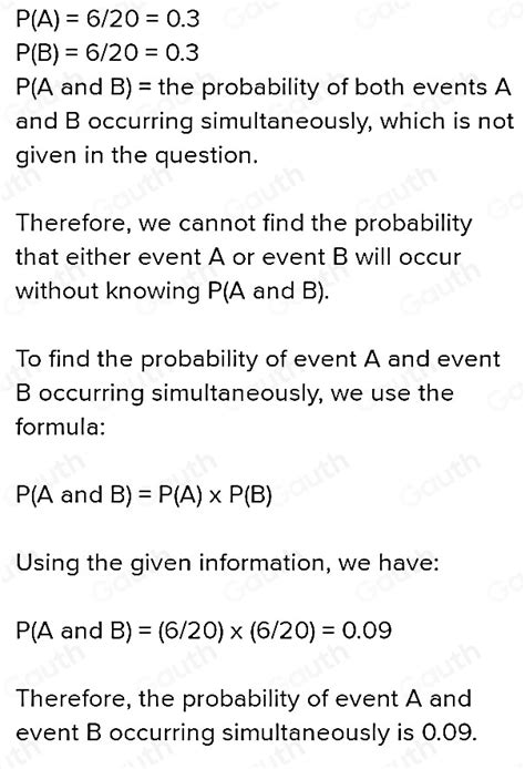 Solved What Is The Probability That Either Event Will Occur Now Find