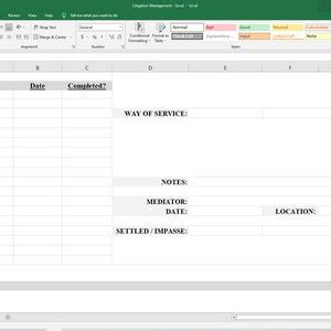 Litigation Management Case Tracker Excel Format Easy To Use Edit Etsy