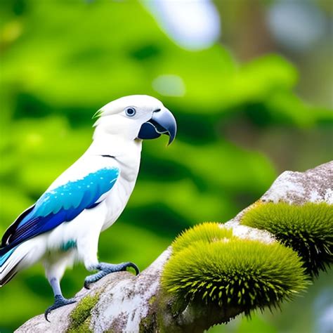 Premium Ai Image Cockatoo Bird With Green Background