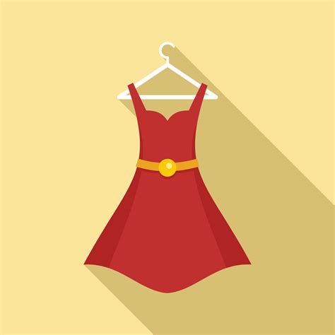 Shop Red Dress Icon Flat Style 14669484 Vector Art At Vecteezy