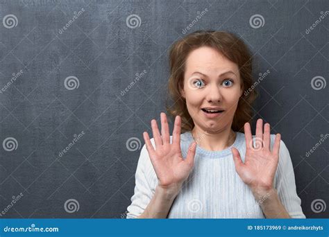Portrait Of Impressed Girl Looking Incredulously Stock Image Image Of