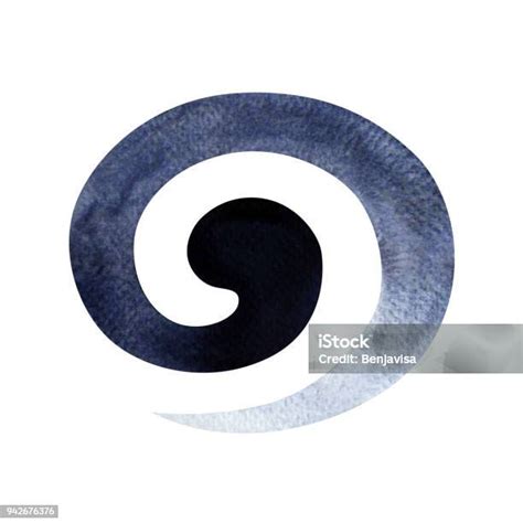 黑白色符號螺旋圓圈概念 水彩畫手繪圖示徽標 插圖設計標誌向量圖形及更多中國文化圖片 中國文化 仔細考慮 佛教 Istock
