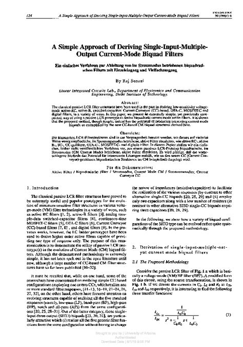 Pdf A Simple Approach Of Deriving Single Input Multiple Output