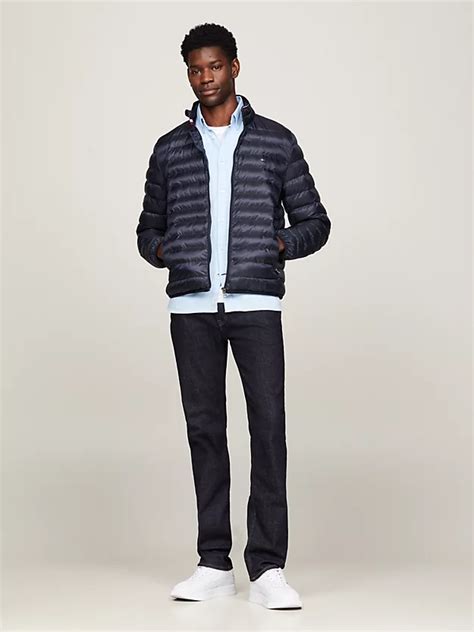 Shop Tommy Hilfigers Blue Water Repellent Packable Padded Jacket For Men
