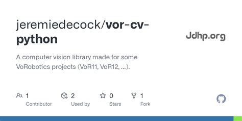 GitHub Jeremiedecock Vor Cv Python A Computer Vision Library Made For Some VoRobotics