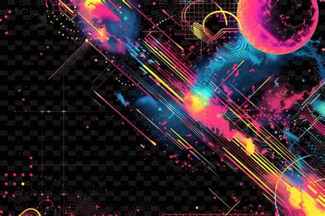 Png Glitch Game Poster With Distorted Graphics And Abstract Shap