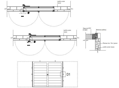 Door Plan Elevation And Section Detail Dwg File