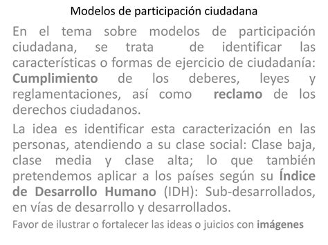SOLUTION Modelos De Participaci N Ciudadana Y Desarrollo Studypool