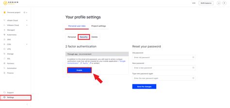 Two Factor Authentication In The Serverspace Control Panel