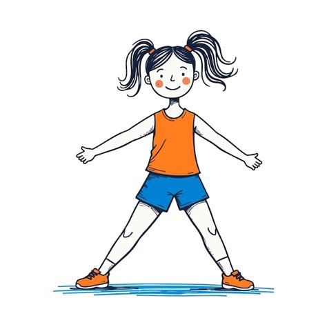Girl Doing Jumping Jacks Illustration Premium Ai Generated Vector