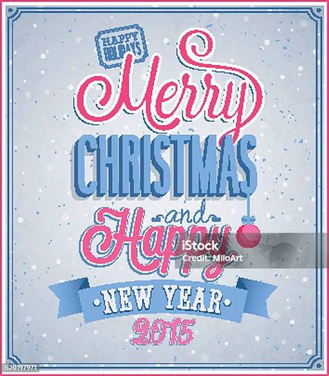 Desain Tipografi Selamat Natal Dan Tahun Baru Ilustrasi Stok Unduh