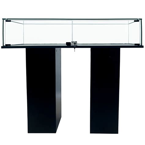 Glass Display Case 46 L Pedestal Design With Locking Doors Black
