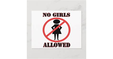 No Girls Allowed Postcard Zazzle
