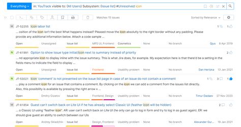 the issues list youtrack server documentation