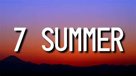 Morgan Wallen 7 Summers Lyrics Youtube