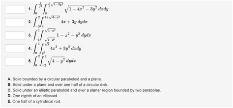 Answered Match The Following Integrals With The Bartleby