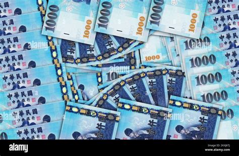 Taiwan Dollar Banknotes In A Cash Fan Mosaic Pattern Taiwanese 1000 Twd Notes Abstract Concept