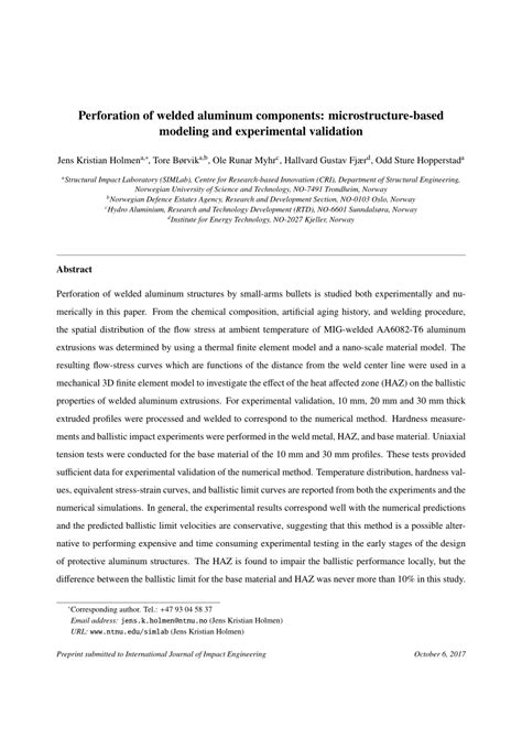 pdf perforation of welded aluminum components microstructure based