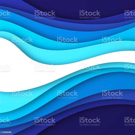 종이 잘라 배경입니다 블루 추상적 인 물결 모양유행 3d 디자인 0명에 대한 스톡 벡터 아트 및 기타 이미지 0명 3차원