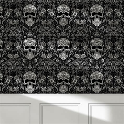 Skull Seamless Demask Pattern Seamless Skull Skull Digital Etsy