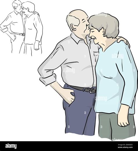 Kissing Granny Banque Dimages Vectorielles Alamy