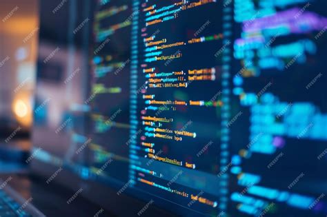 Business And Technology Software Development Computer Code On Screen Premium Ai Generated Image