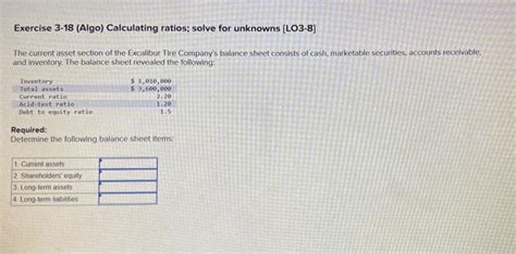 Solved Exercise 3 18 Algo Calculating Ratios Solve For Chegg