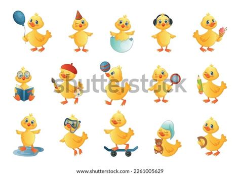 Cute Duck Chicks Duckchicks Activities Babe Stock Vector Royalty Free Shutterstock