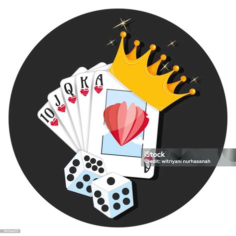 벡터 카지노 카드 놀이 또는 주사위가있는 로얄 스트레이트 플러시 포커에 대한 스톡 벡터 아트 및 기타 이미지 포커 곧은 도박 Istock