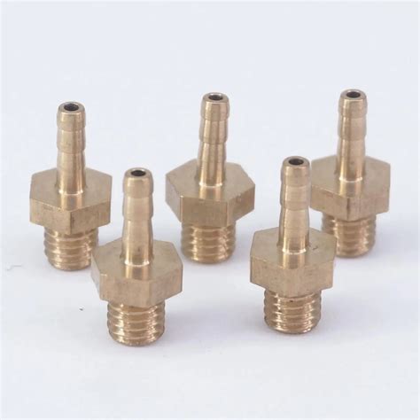 LOT 5 Hose Barb I D 2 5mm X M5 Metric Male Thread Brass Coupler Splicer
