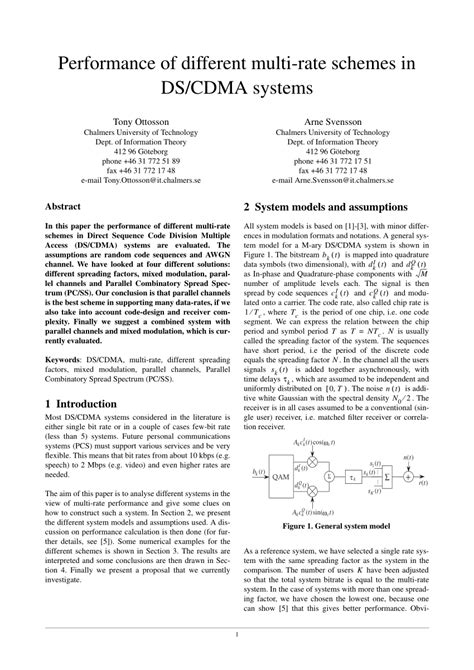 Pdf Performance Of Different Multi Rate Schemes In Dscdma Systems