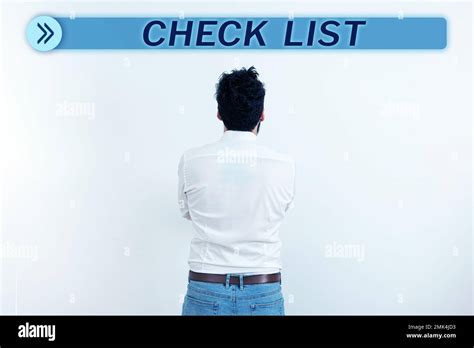 Conceptual Caption Check List Word Written On Items Required Things To
