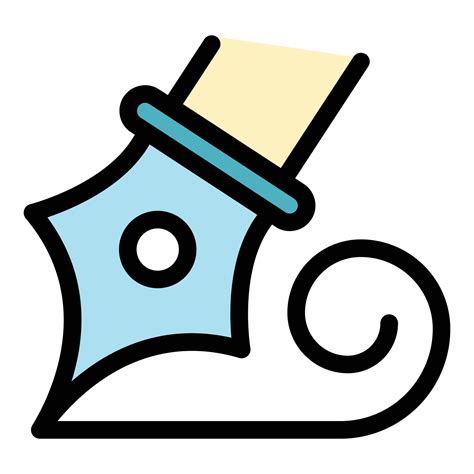 Nib Icon Color Outline Vector 19189223 Vector Art At Vecteezy