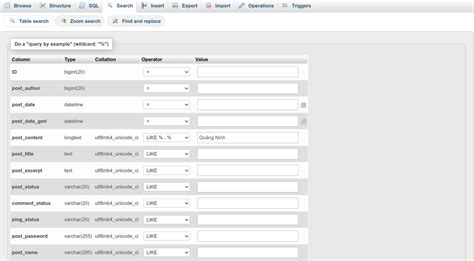 SQL Lệnh tìm và sao chép nội dung hàng loạt trong PHPmyAdmin