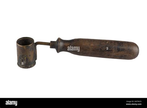 Antique Black Powder Measure For Loading Cartridge Isolated On A White