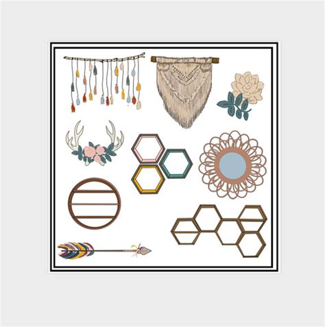 Boho Clipart Boho Decor Clipart Bitmoji Decor Etsy