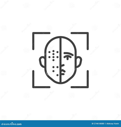 face authentication line icon stock illustration illustration of face