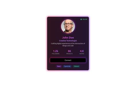 Profile Card Tailwind Css Example