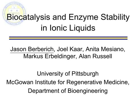 PPT Biocatalysis And Enzyme Stability In Ionic Liquids PowerPoint Presentation ID