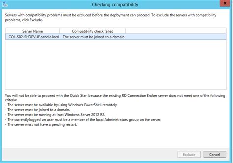 Installing RDS On Server Get Domain Compatibility Error Windows