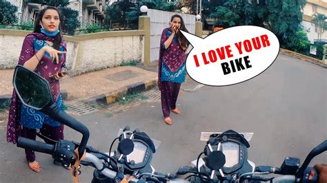 Cute Girl Impressed With My Bike She Loves My Bike Epic Reaction