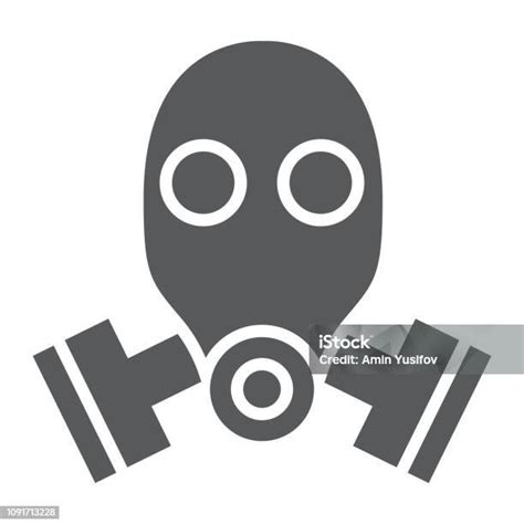 防毒面具字形圖示 防禦和軍隊 呼吸器標誌 向量圖形 在白色背景上的固體圖案向量圖形及更多10號圖片 10號 互聯網 保安 Istock