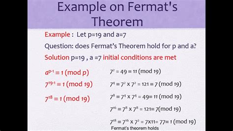 Example On Fermat Theorem Youtube