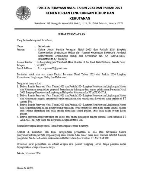 Srt Pernyataan Anti Suap And Pakta Integritas Pdf