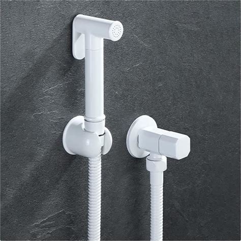 Blanche Pulvérisateur de Bidet à Main Eau Froide Toilette Bidet Spray Set Mural Laiton Douchette