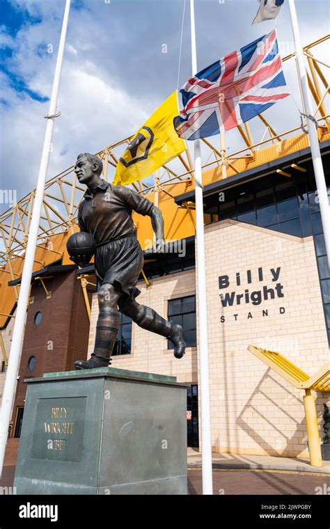 The Billy Wright Statue Outside Of The Wolverhampton Wanderers Molineux Stadium In Wolverhampton